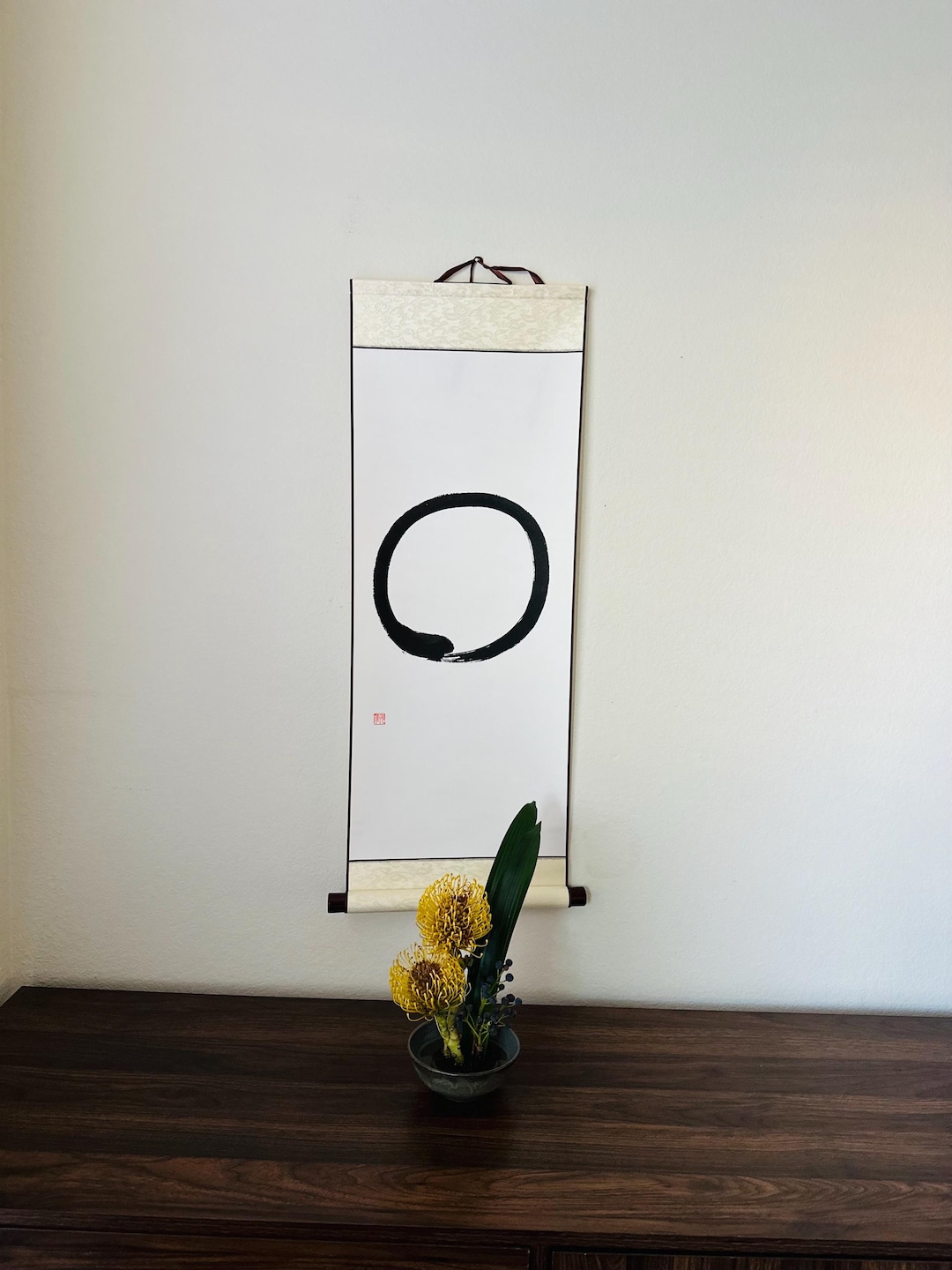 Enso Zen Circle Kakejiku, Scroll, Japanese Calligraphy, Shodo, Kanji, Wall Art Gift - Etsy