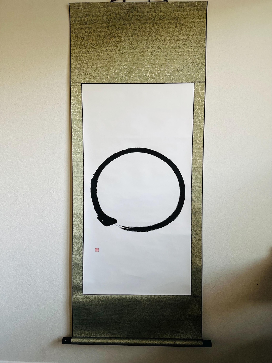 Enso Zen-circle,59x23.5in, Kakejiku, Scroll, Japanese Calligraphy, Shodo, Kanji, Wall Art Gift ...
