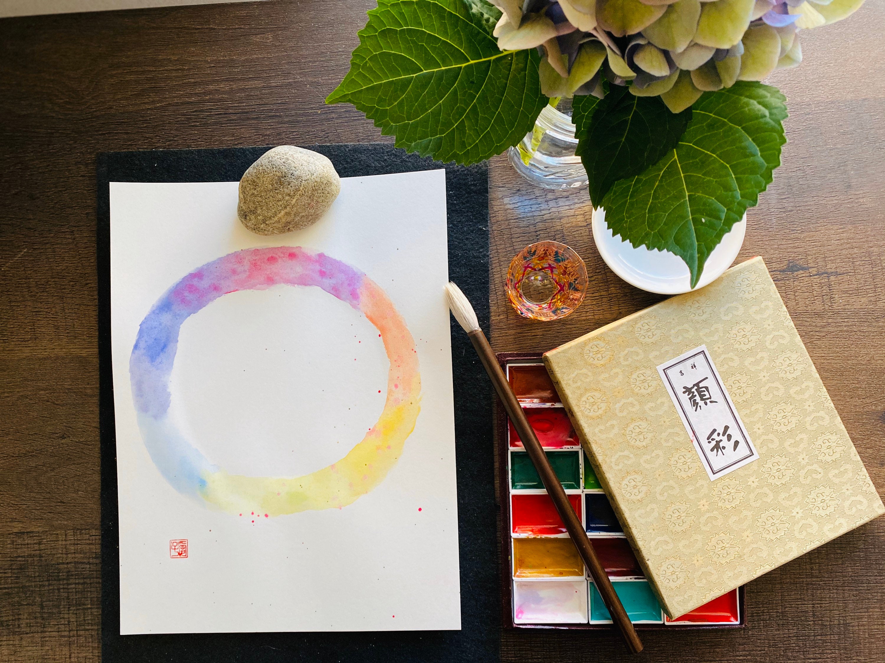 Enso Rainbow Zen Circle Colours are lights suffering and | Etsy