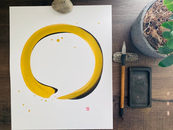 Ink Painting zen art,Original Japanese Calligraphy Enso-Zen Circle Wall ...