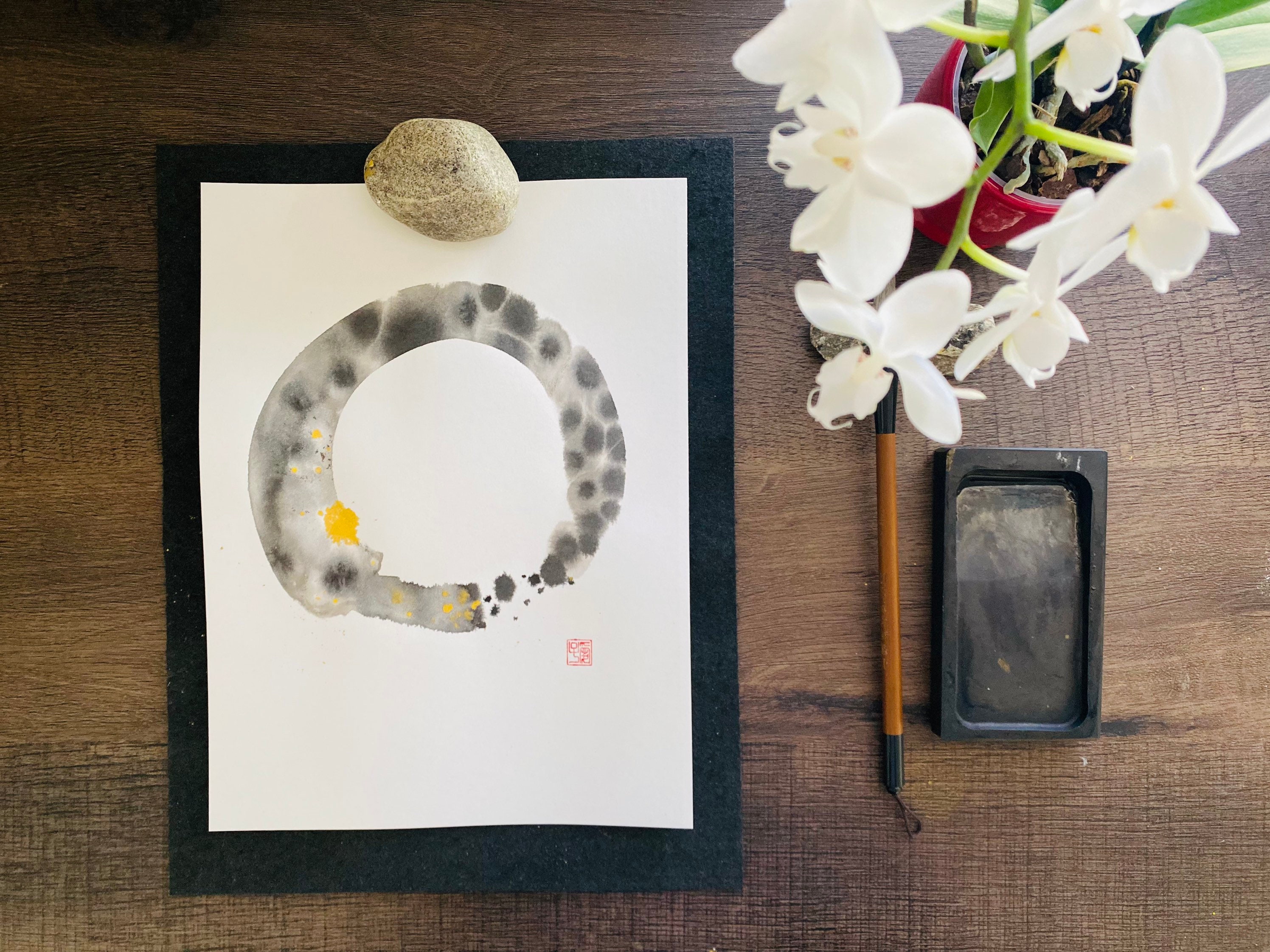 Ink Painting zen art,Original Japanese Calligraphy Enso-Zen Circle Wall ...