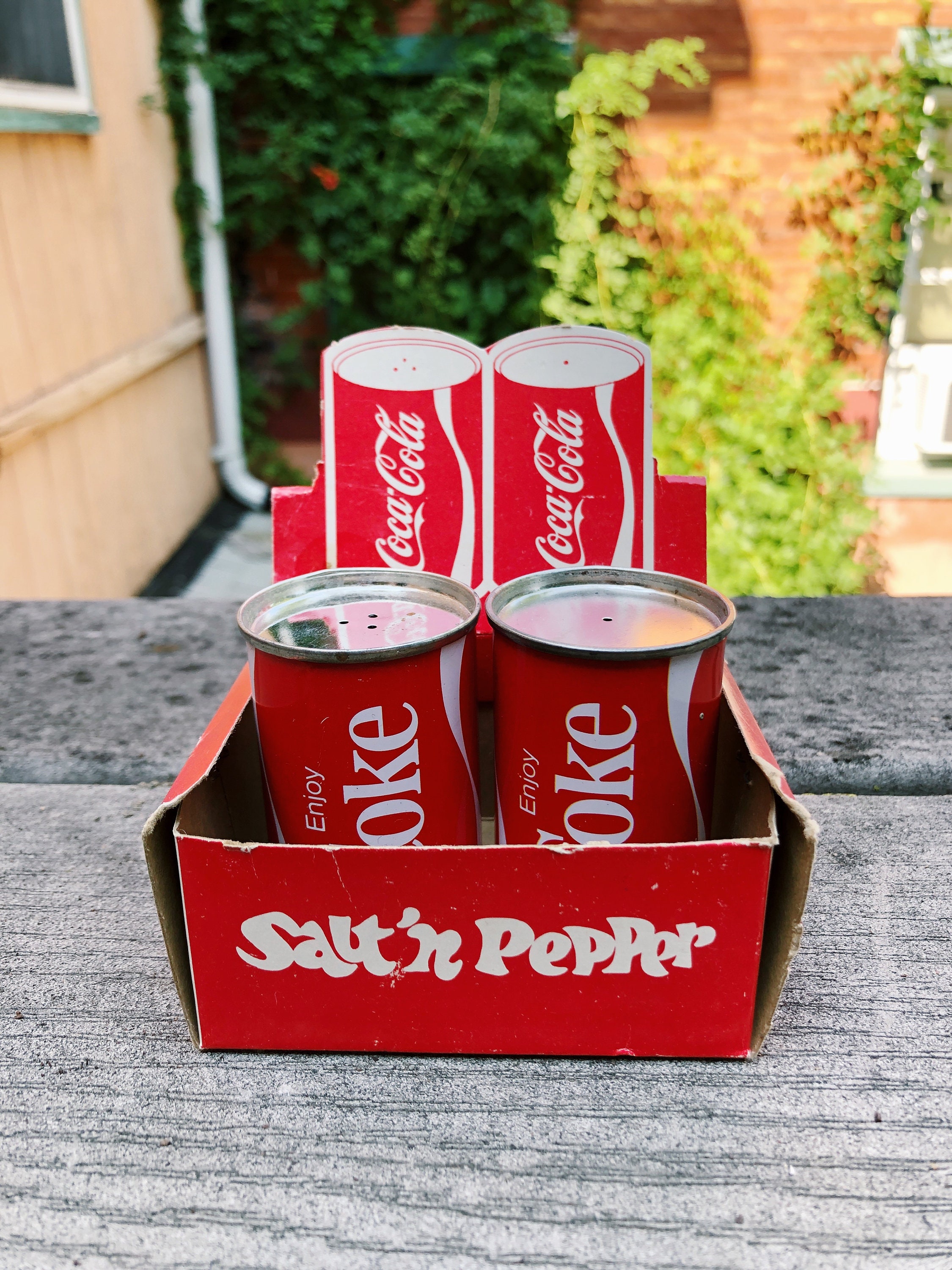 Vintage Coca Cola Can Salt and Pepper Shakers - Antique Coke Salt N ...