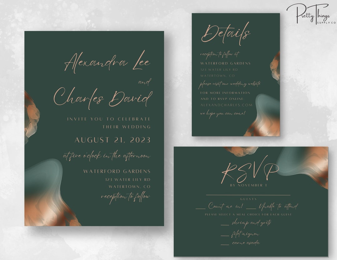 Neutral Tone Wedding Invitation Template, Earth Tone Wedding Invite ...