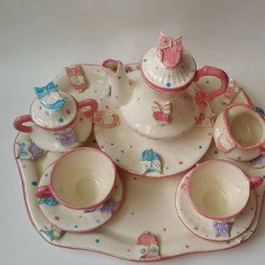 Owl Child Sized Tea Set Woodland Tea Set - Etsy