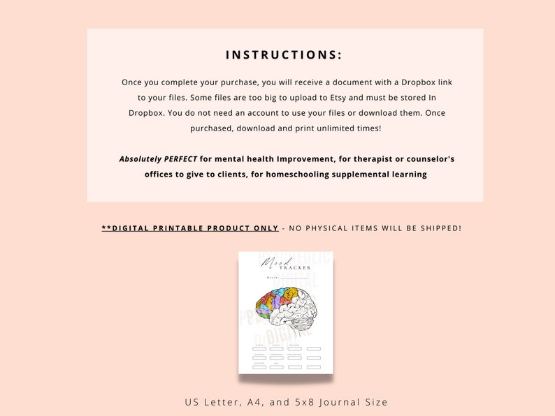 Depression Mood Tracker and Printable Bullet Journal - Etsy