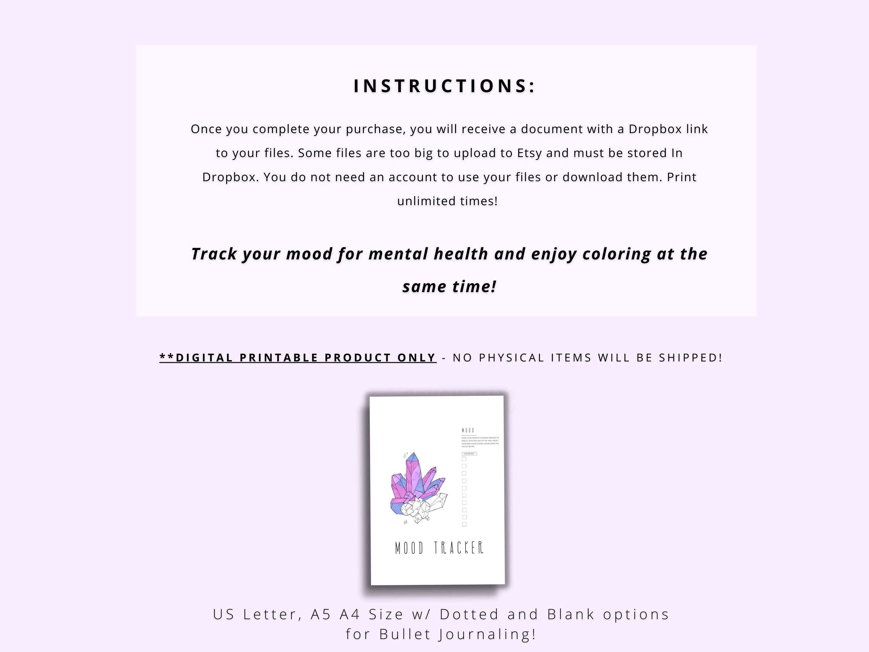 Digital Mood Tracker Pack Printable, Bullet Journal Pages Template ...