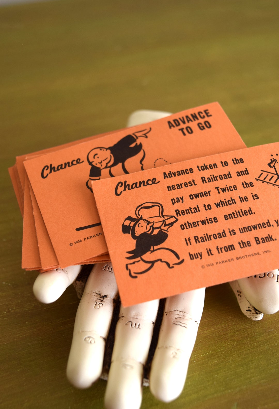 Take a Chance ~ Vintage Set of (16) 1980s Monopoly Chance Game Cards ...