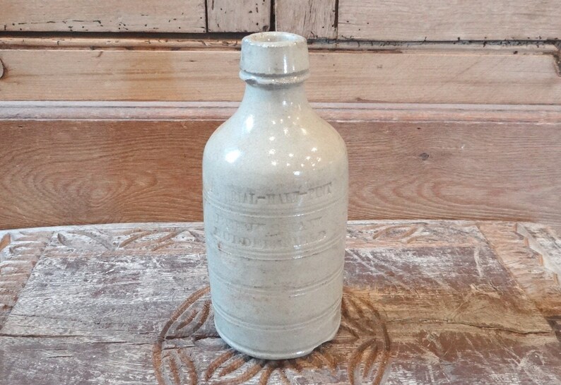 Antique Vtg English Stoneware Beer Bottle Earthenware Apothecary ...