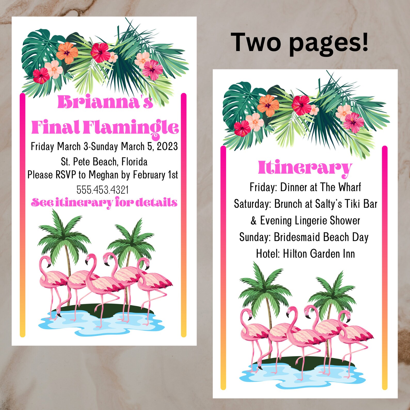 Final Flamingle Bachelorette Party Invitation, Flamingo Party Invite ...