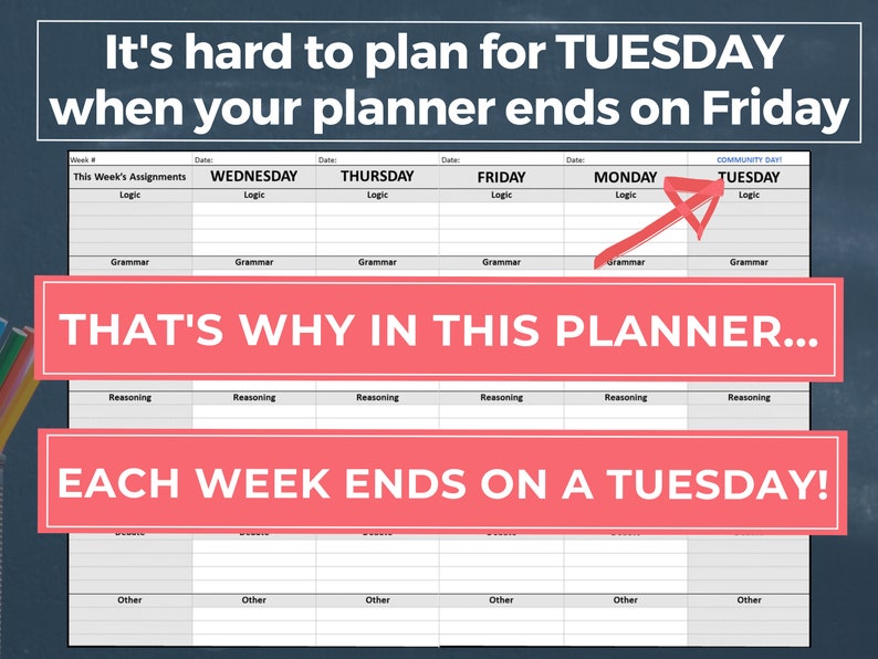 Challenge TUESDAY Student Planner [UPDATED & EDITABLE] - Etsy