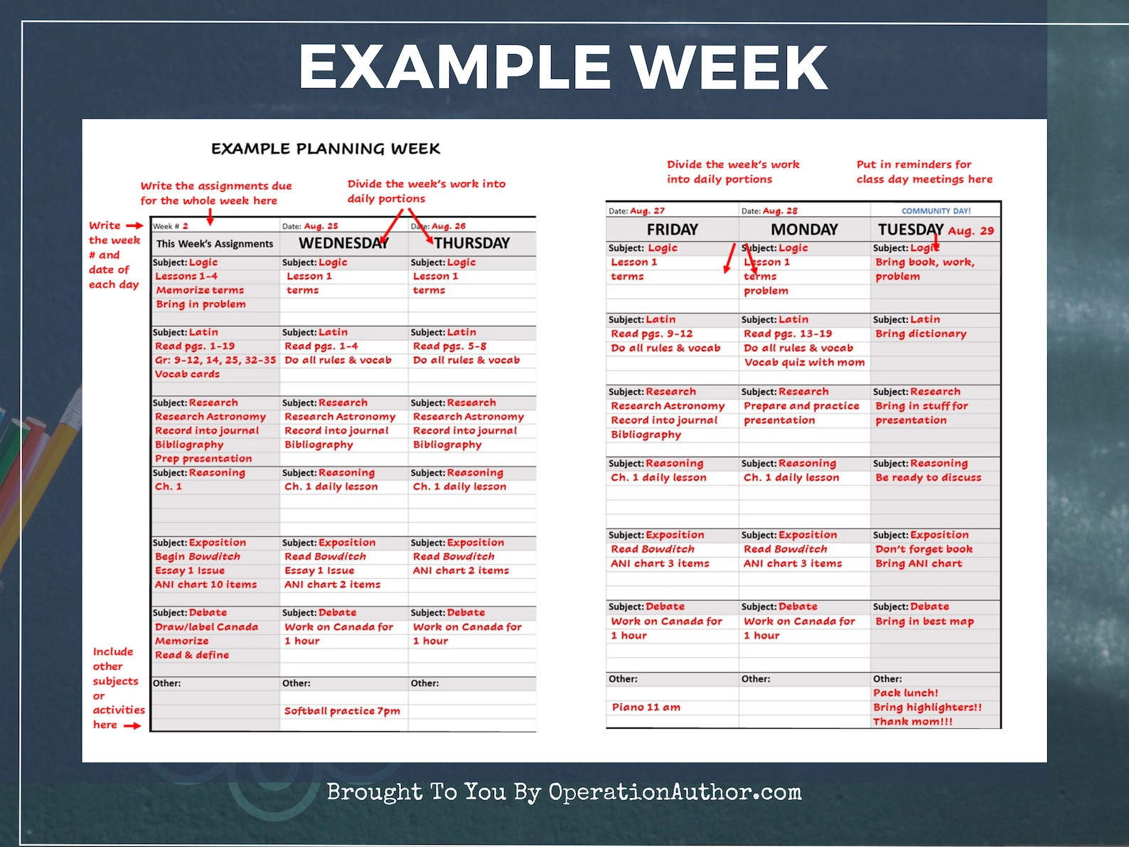 Challenge TUESDAY Student Planner [UPDATED & EDITABLE] - Etsy