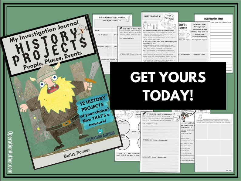My Investigation Journal: History Projects viking Cover Guided Workbook ...