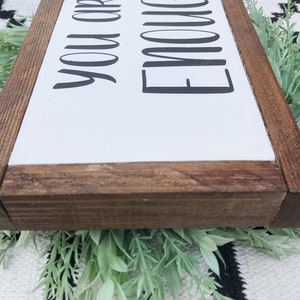You Are Enough Farmhouse Sign, Classroom Decor, Encouragement Gift - Etsy