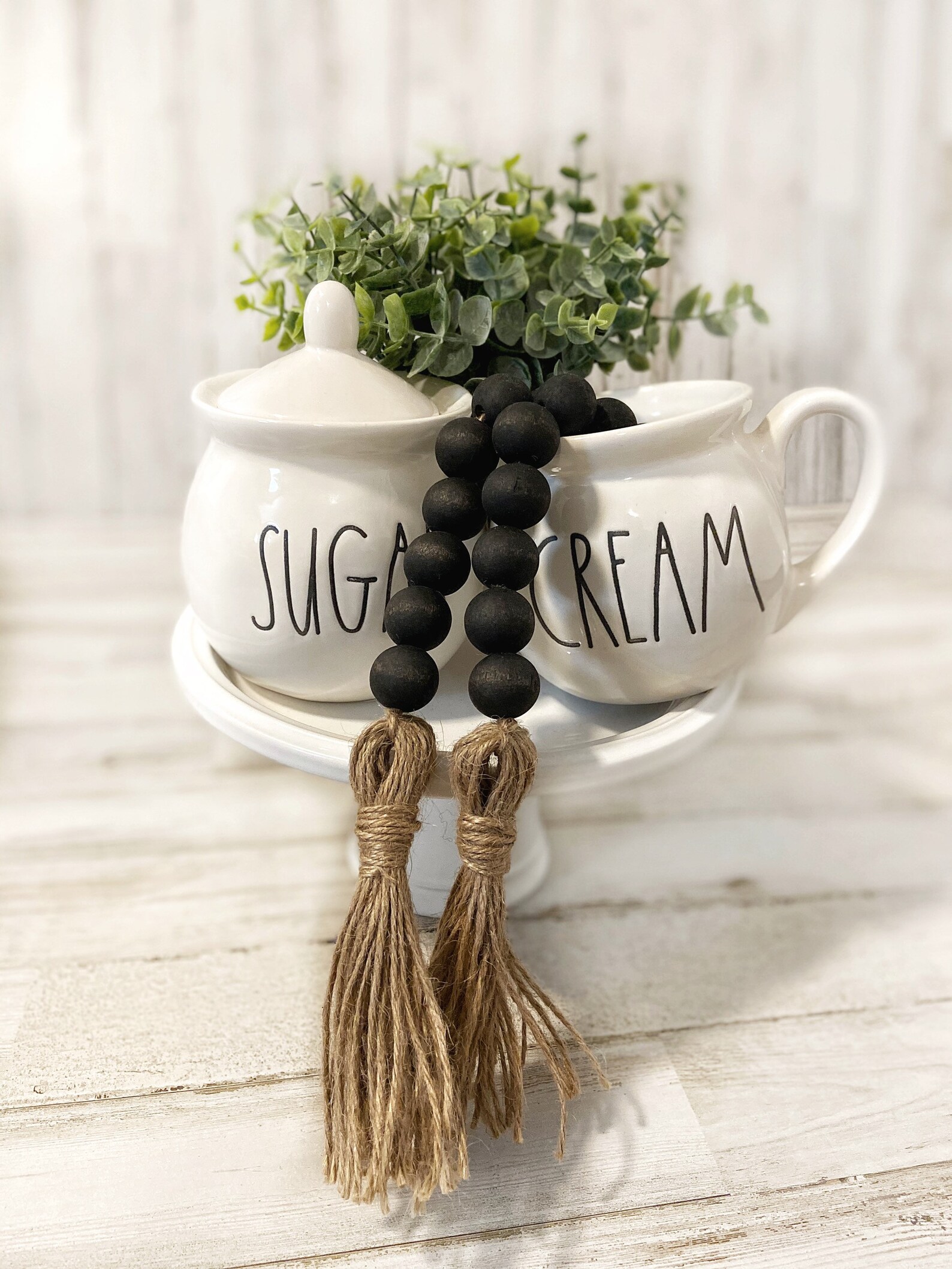 Rustic Garland Wood Bead Decor Wood Bead Garland Farmhouse | Etsy