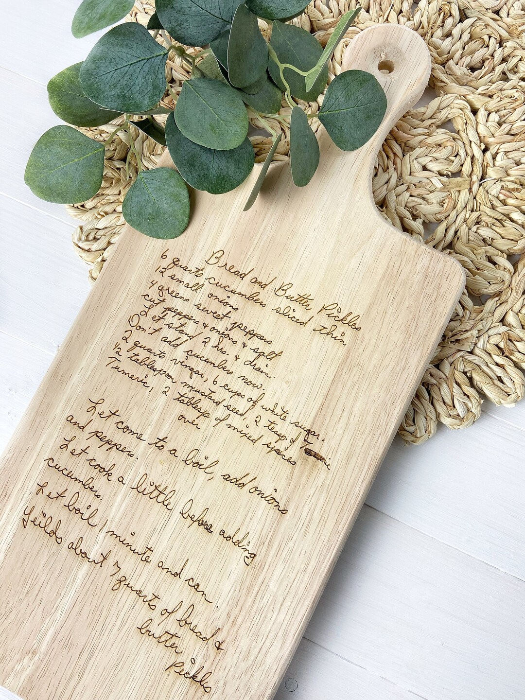 Custom Handwritten Recipe Cutting Board, Personalized Solid Wood ...