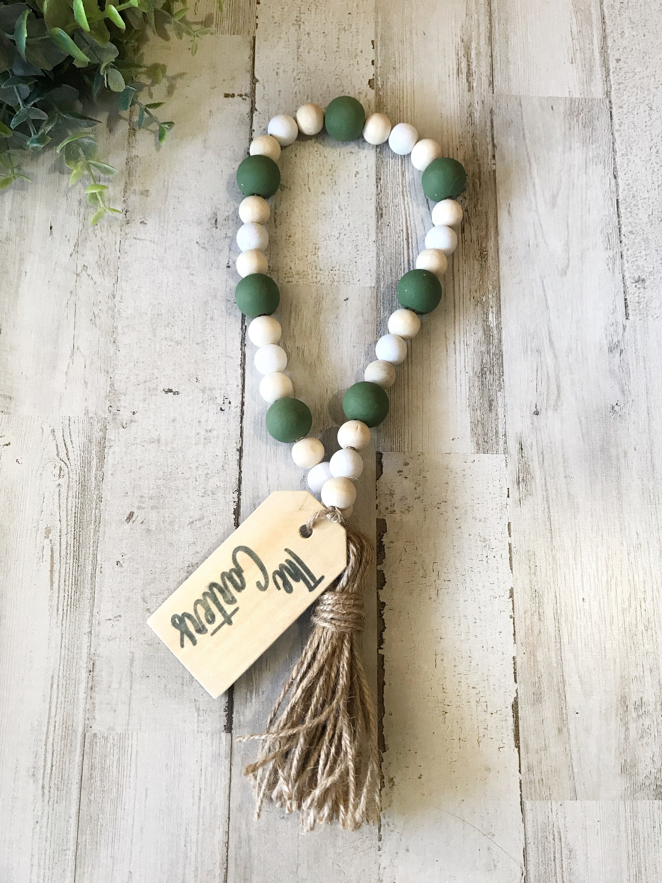 Custom Garland Wood Bead Garland Farmhouse Beads Last Name - Etsy