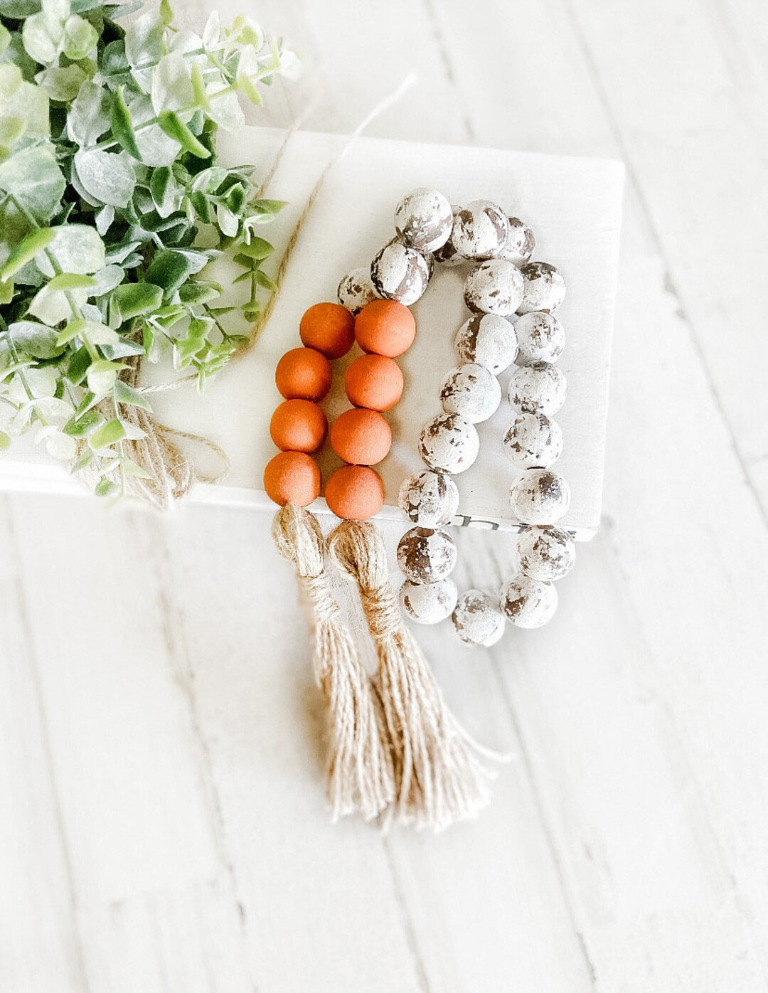 Fall Wood Bead Garland, Autumn Wooden Bead Garland, Farmhouse Beads ...