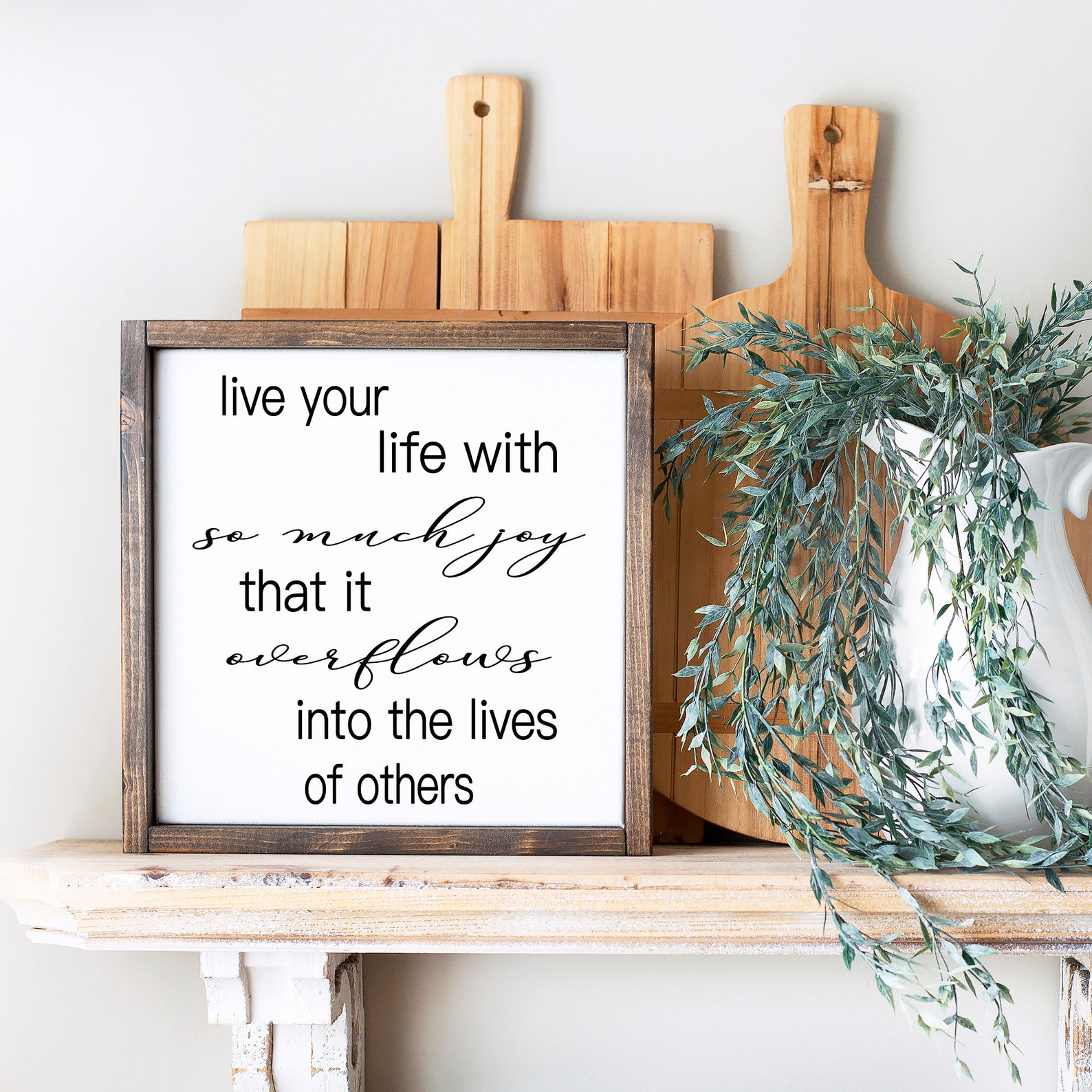 Live Your Life With So Much Joy Motivational Wooden Sign | Etsy