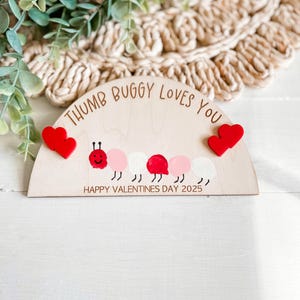 DIY Thumb Buggy Loves You Wood Sign, Valentines Day Gift From Kids ...