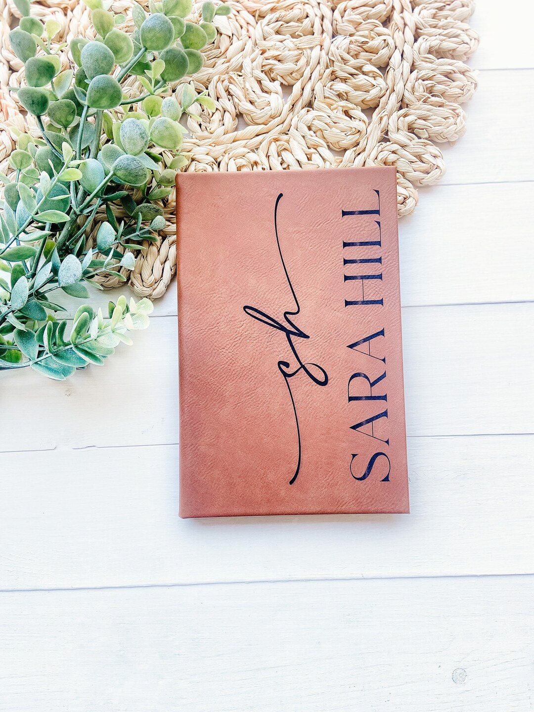 Personalized Leatherette Notebook, Custom Engraved Journal ...