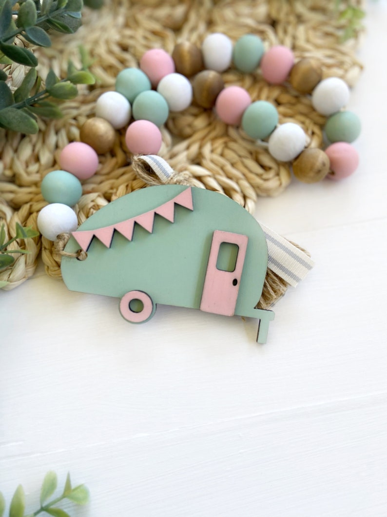 Retro Camper Beaded Garland, Camping Tiered Tray Decor, RV Decor, Happy ...