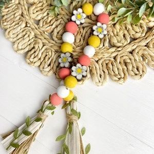 Daisy Wooden Bead Garland, Boho Flower Garland, Spring Tiered Tray ...