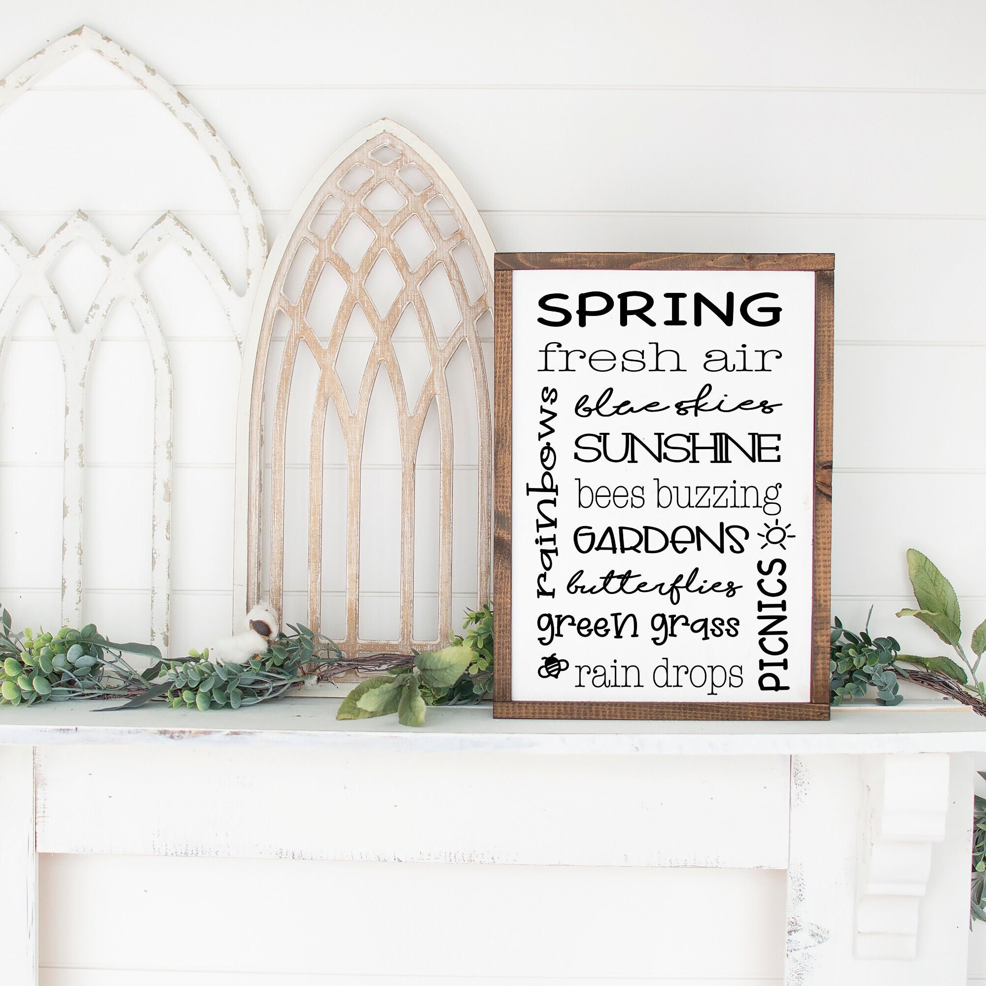 Spring Sign Subway Art Hello Spring Sign Rustic Easter Decor | Etsy