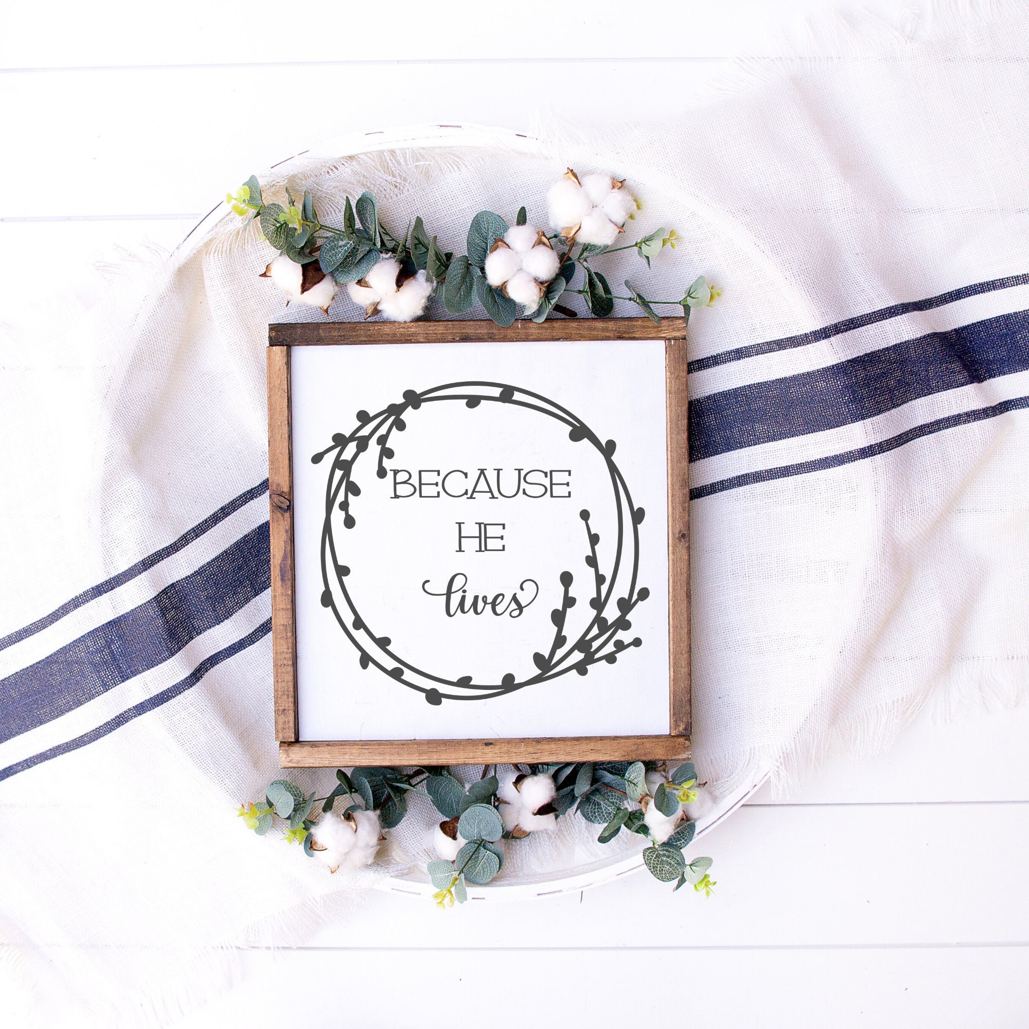 Because He Lives Song Lyrics Easter Sign Primitive Easter | Etsy