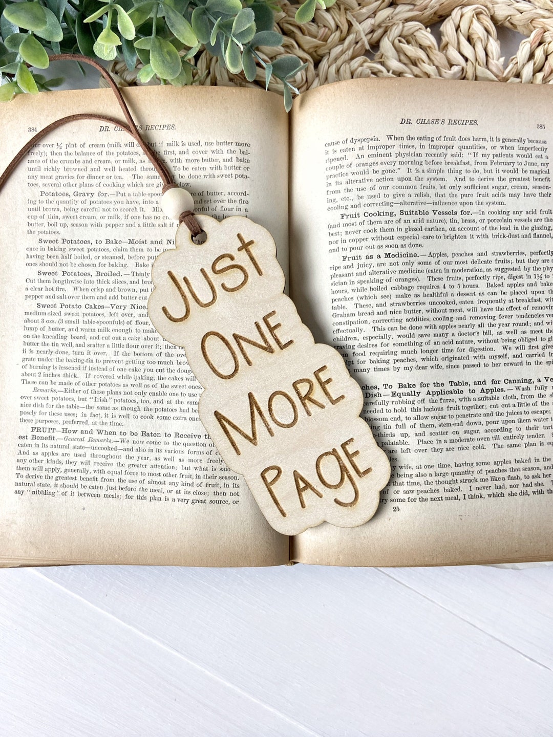 Just One More Page Wooden Bookmark, Book Lover Gift, Book Page Holder ...