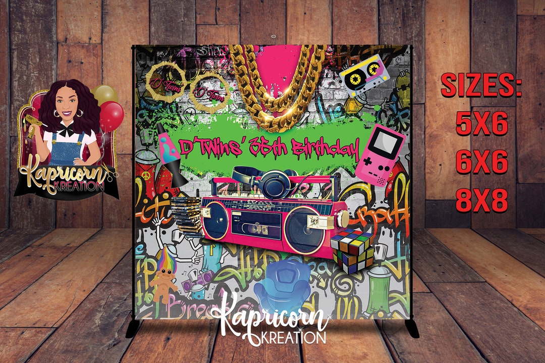 90s Hip Hop Backdrop 90s Party Backdrop Personalized Backdrop Hip Hop ...