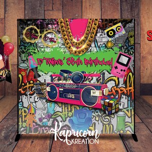 90s Hip Hop Backdrop 90s Party Backdrop Personalized Backdrop Hip Hop ...