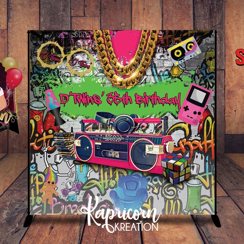 90s Hip Hop Backdrop 90s Party Backdrop Personalized - Etsy