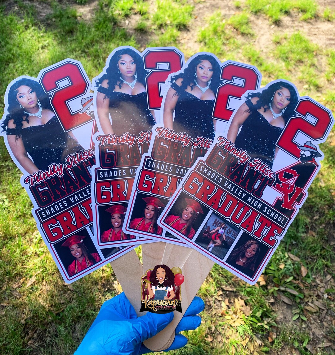 Custom Graduation Fans Hand Fan Graduation Party Favors Custom Hand ...