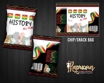 Black History Chip Bag Black History Month Black Culture DIY Chip Bag ...