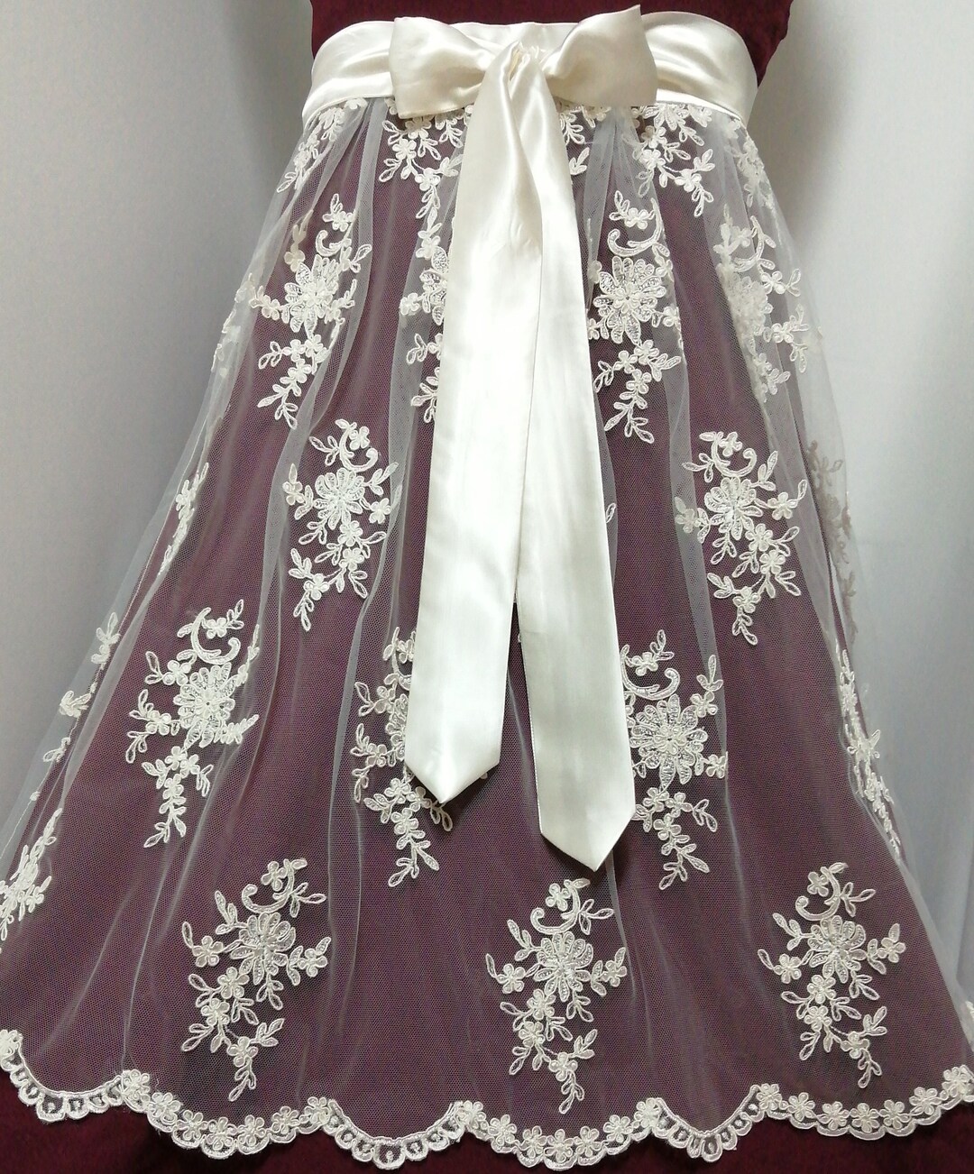 Bridal Dirndl Apron christina in Ivory, Satin Ribbon, Bridal Apron - Etsy