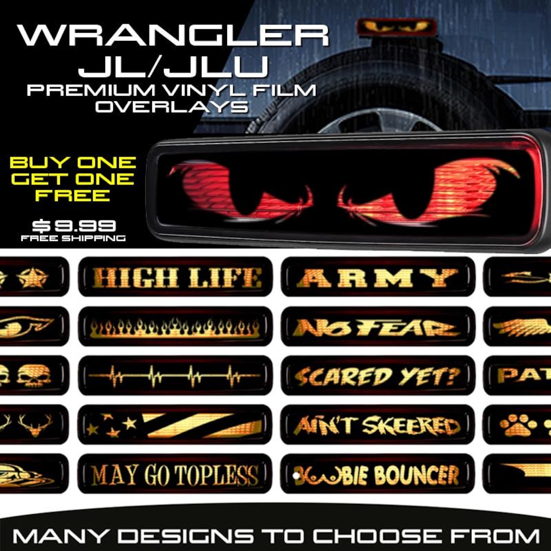 3rd Brake Light Overlays for All Jeep Wrangler JL JLU Models! - Free ...
