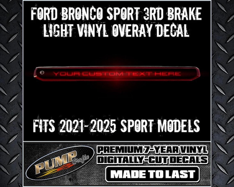 Bronco Sport Custom 3rd Brake Light Overlay - Free Shipping! - Etsy