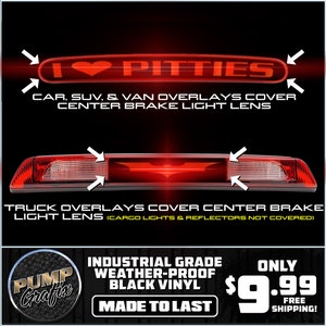3rd Brake Light Vinyl Film Overlay - Custom-cut for ANY Vehicle! - Free ...
