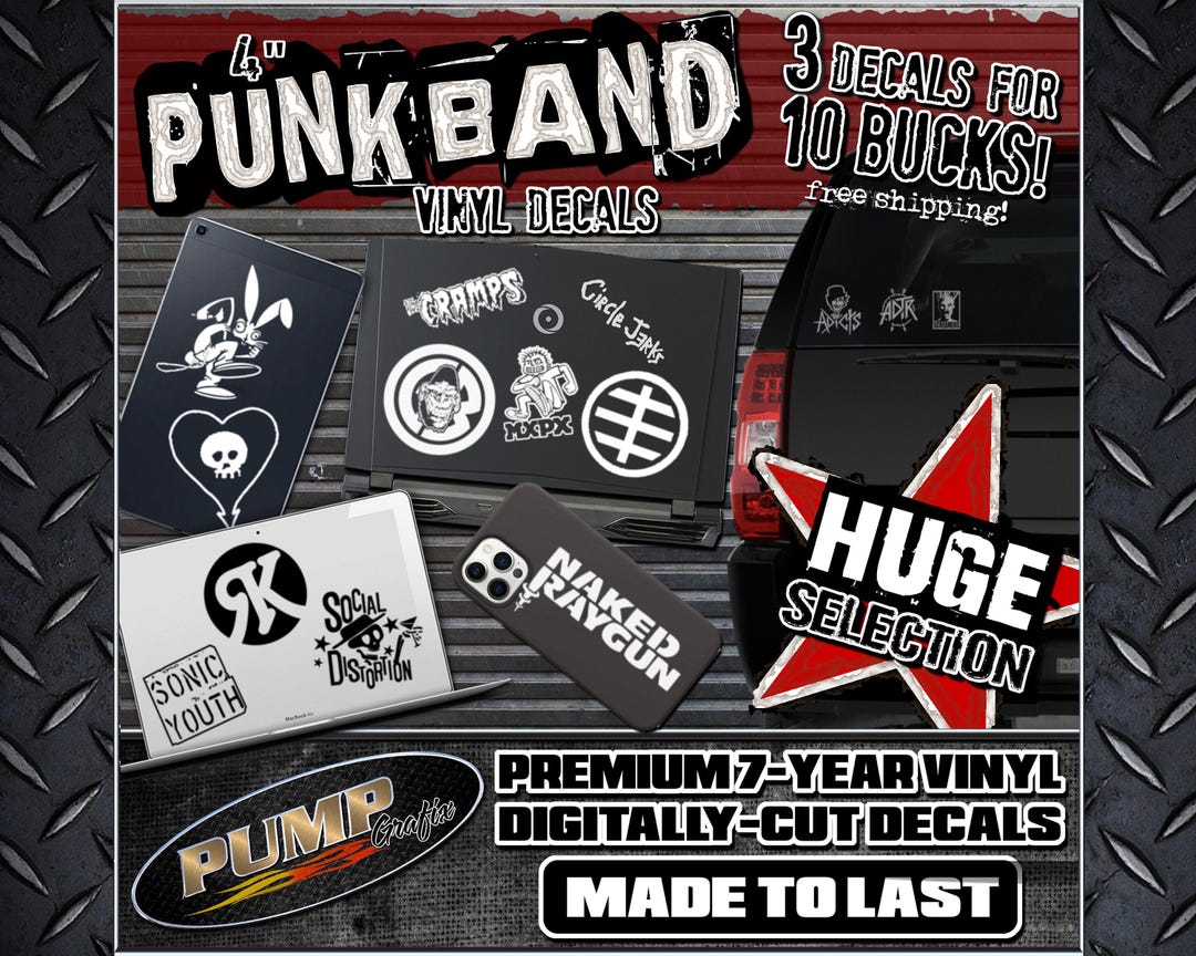 4 Punk / Ska / Post Punk Band Vinyl Decals Collection 11 2 Pack Free ...