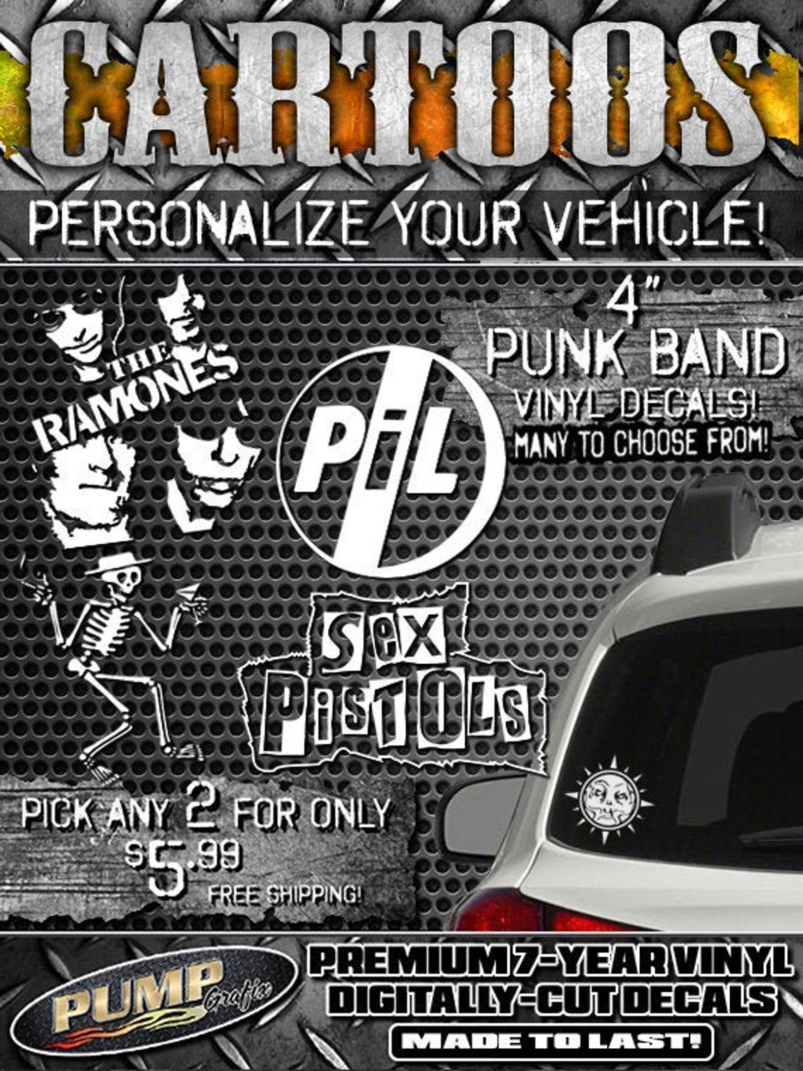 Plus punk band Vinyl Decals 2 Pack Livraison gratuite | Etsy
