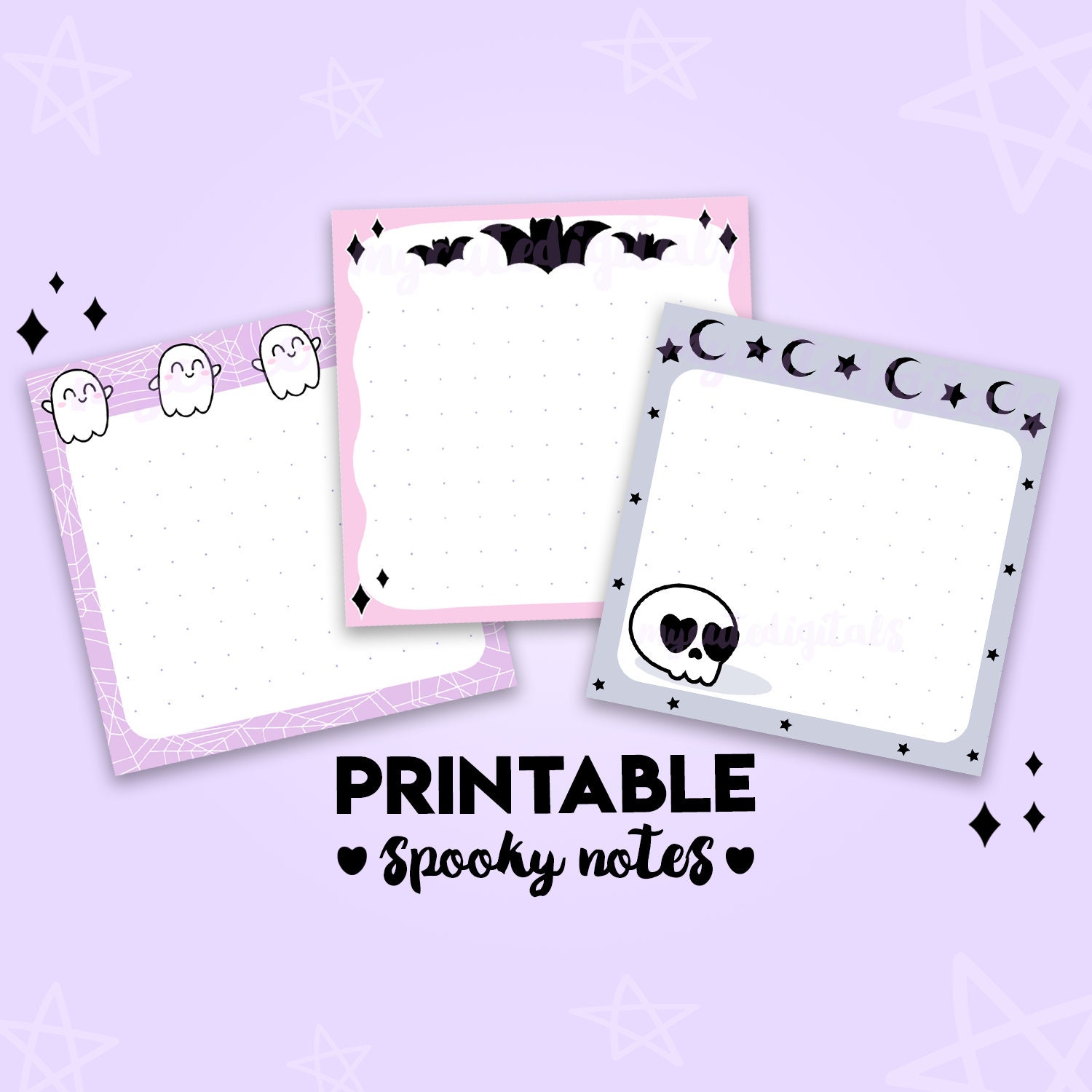 Instant Download Printable Spooky Notes Digital Dot Grid - Etsy