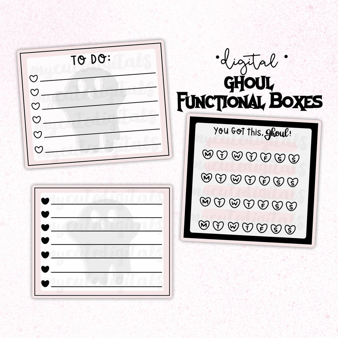 Instant Download - Printable Ghost Functional to Do Boxes, Spooky Cute ...