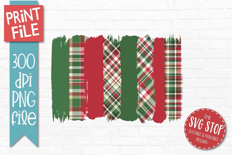 Christmas Plaid Brush Stroke Background PNG Sublimation - Etsy