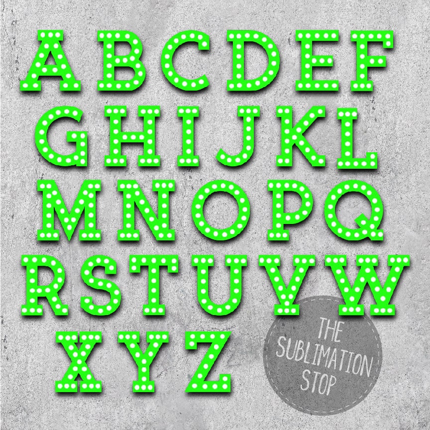 Lime Green Letter A