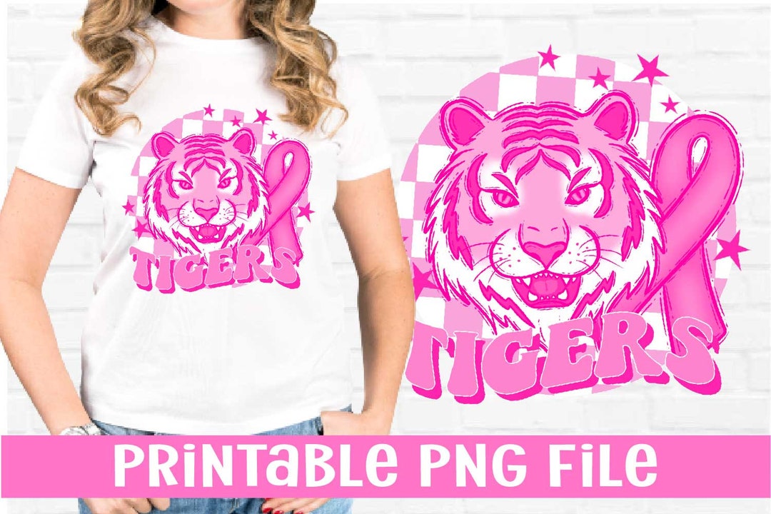 Tigers Mascot, Breast Cancer Awareness Ribbon, Pink Out Football Tshirt ...