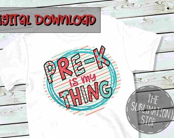 Preschool is My Thing Sublimation Design School Teacher | Etsy