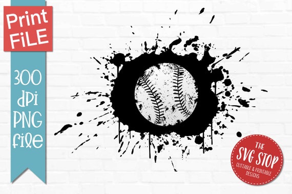 Baseball Paint Splash Background Sublimation Design - Etsy