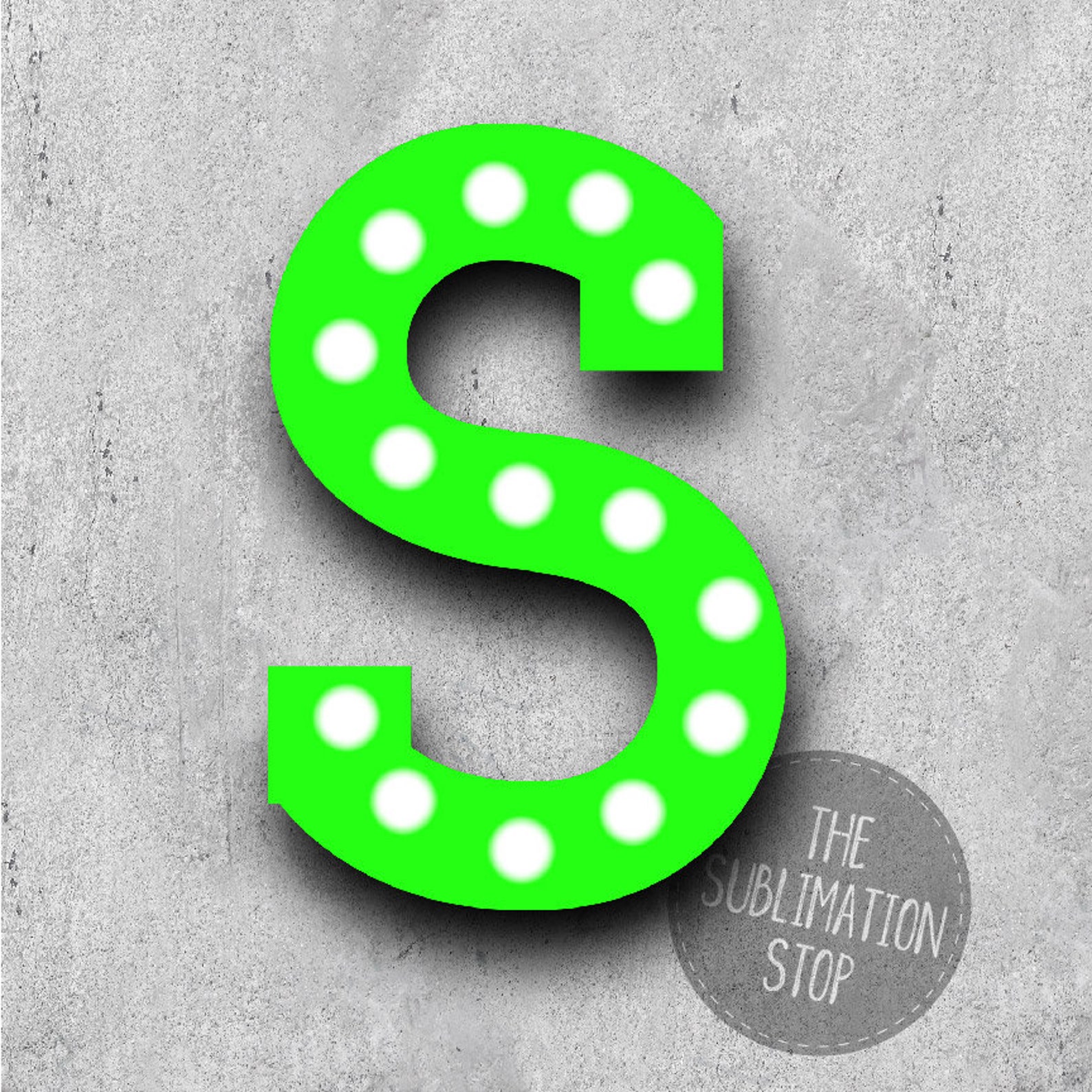 Lime Green Marquee Alphabet 26 Letters Sublimation Design - Etsy