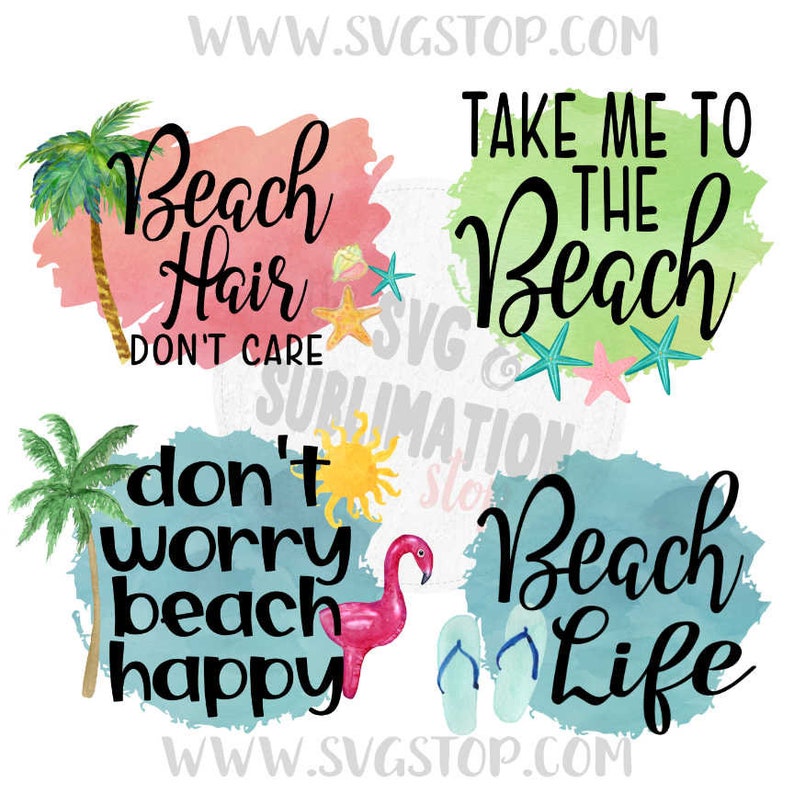 Beach Bundle Sublimation Design Printable Clipart PNG - Etsy