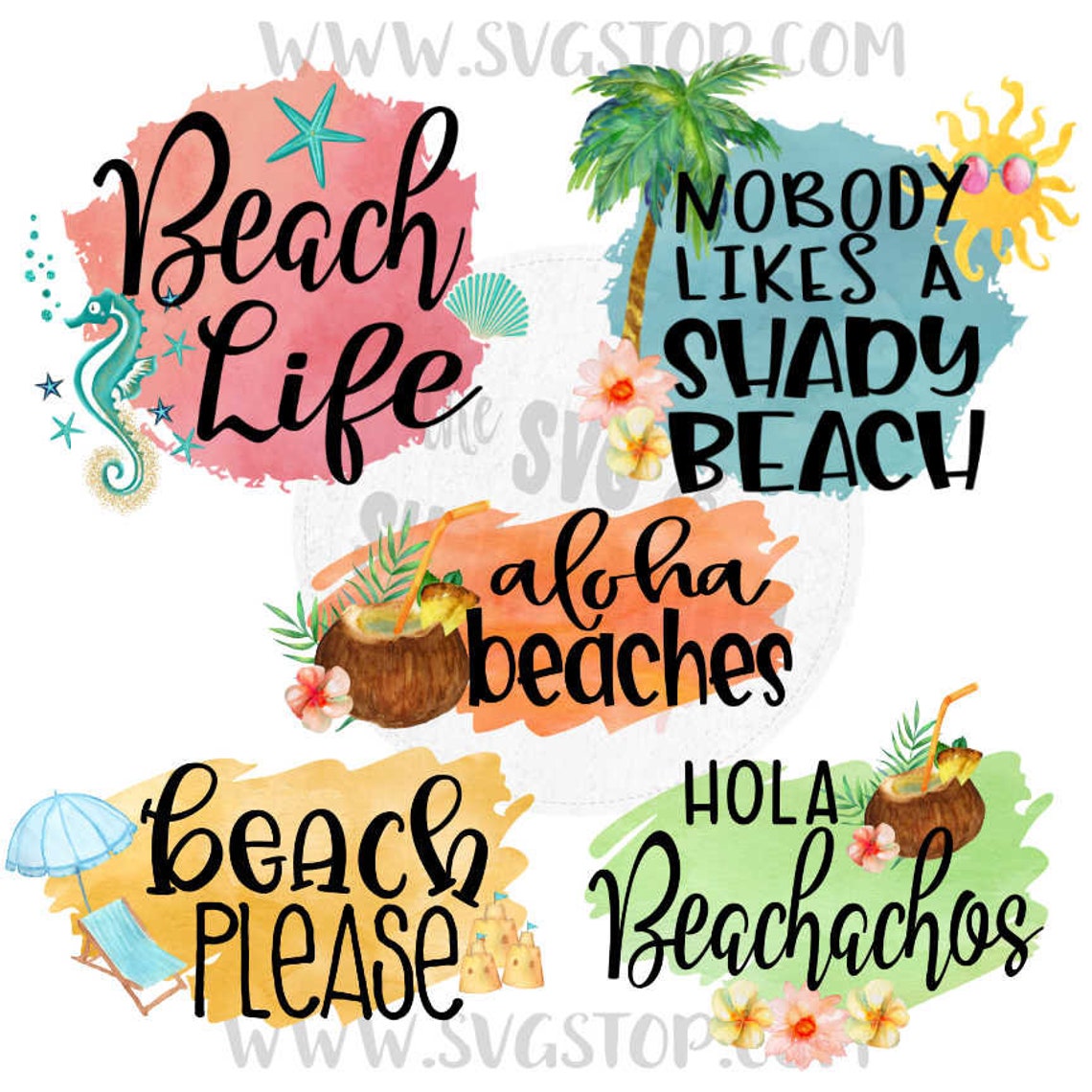 Beach Bundle Sublimation Design Printable Clipart PNG - Etsy